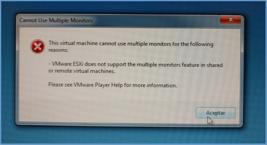 what version of vmware support two monitor with remote console ...