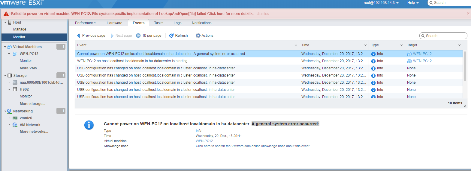 could not power on VM | VMware vSphere