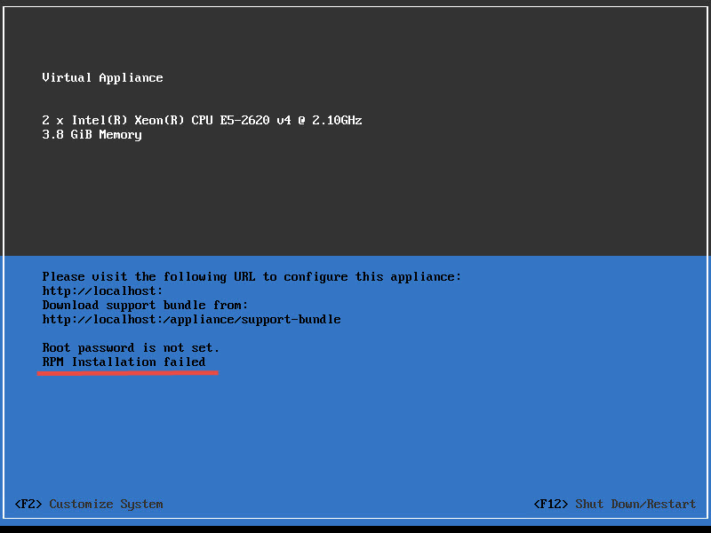 Vcenter RPM installation failed | VMware vSphere