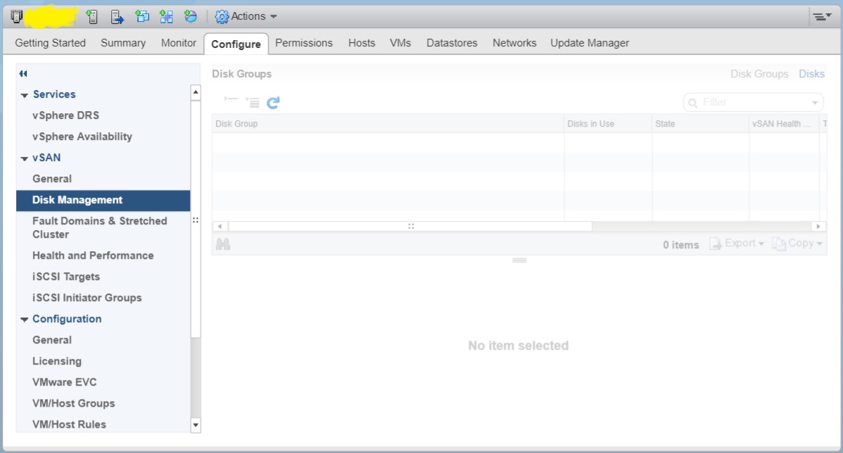 Error occured while loading general configuration for vSAN. | vSAN1