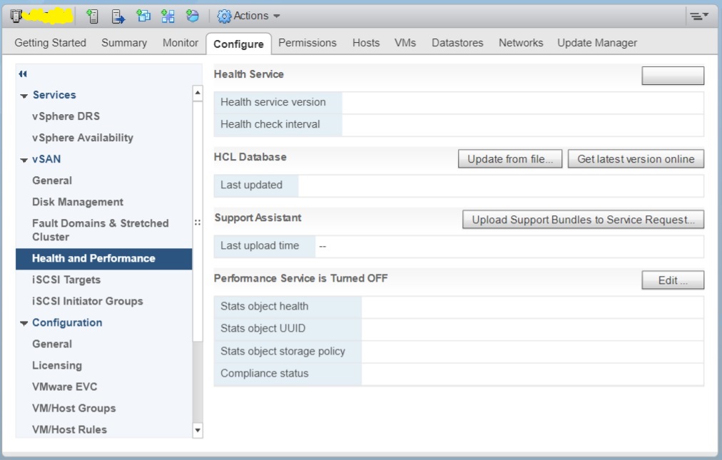 Error occured while loading general configuration for vSAN. | vSAN1