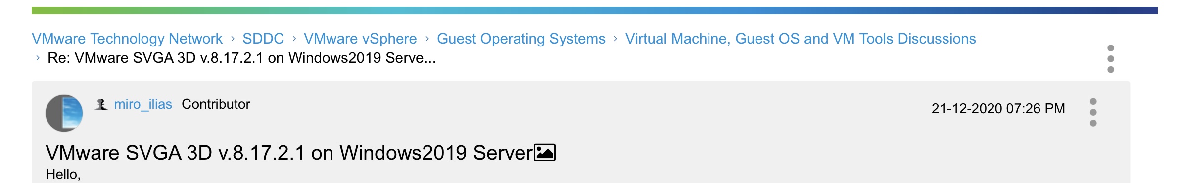 VMware SVGA 3D v.8.17.2.1 on Windows2019 Server | VMware vSphere