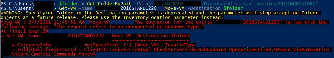 Moving Vms Where Vm Name Is Same Across Multiple Clusters And Destination Folder Is The Same