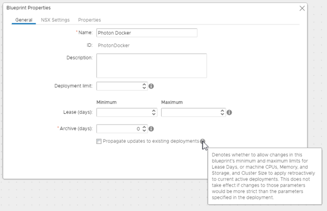 Apply modified blueprint parameters to deployed virtual machines. How ...