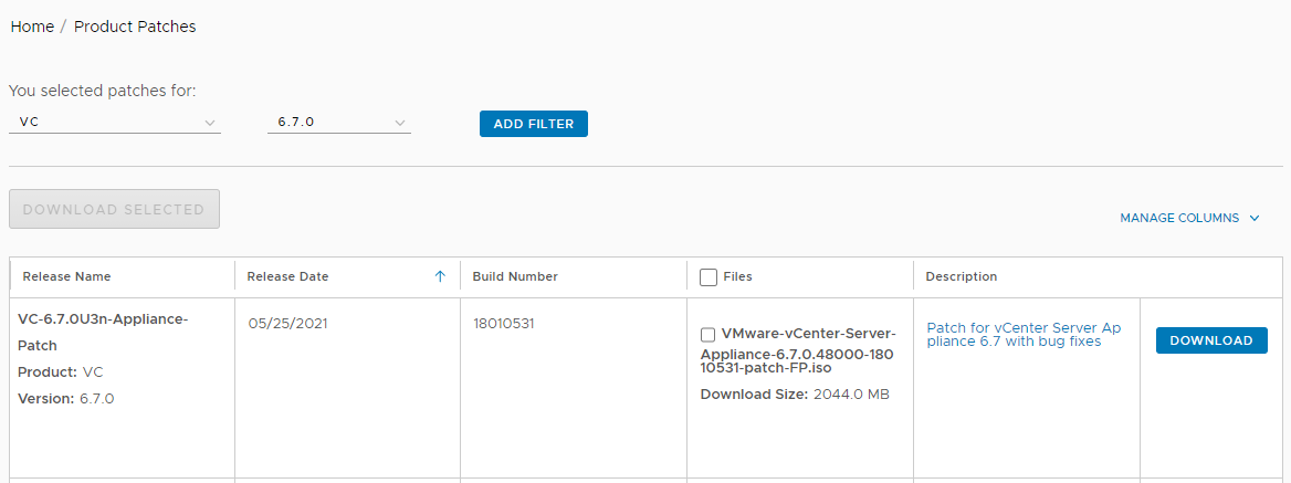Impacted & Fixed vCenter Server Build numbers | VMware vSphere