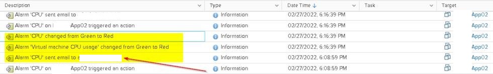 Steps to change vSphere Alarm 'CPU' alert email address | VMware vSphere