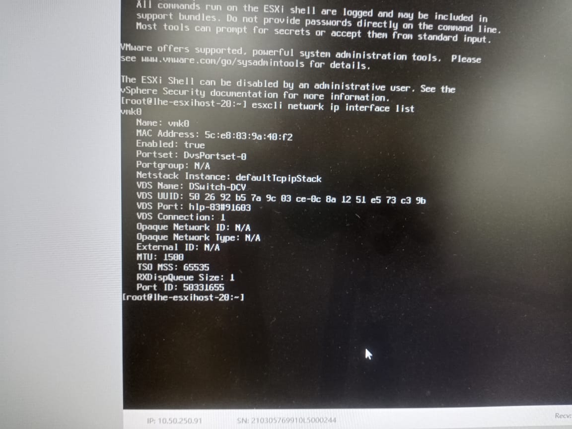 Network Adapters and VLAN (optional) greyed out in DCUI | VMware vSphere