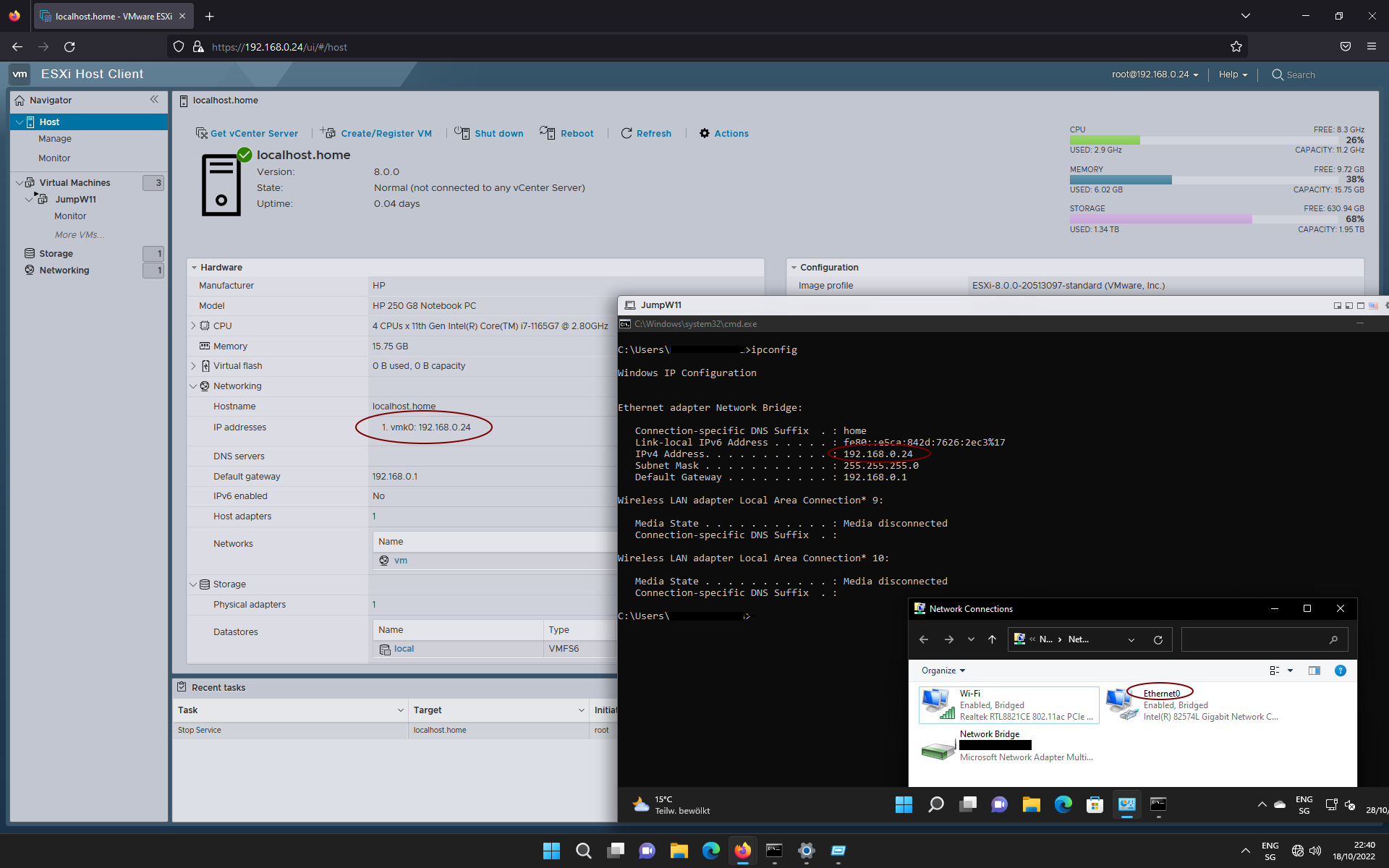 Unsupported ESXi 8.0 laptop setup with usb device: list of strange ...