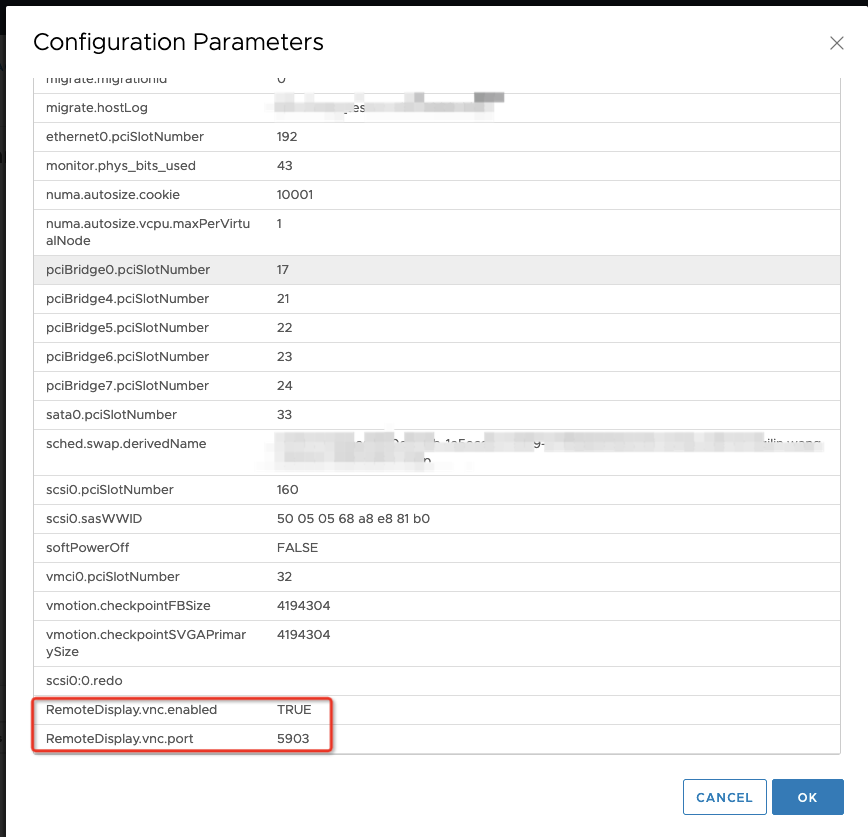 reconfigvm vnc | vSphere