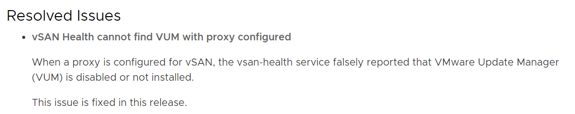 Warning: vSAN Build Recommendation Engine Health - VUM disabled or not ...