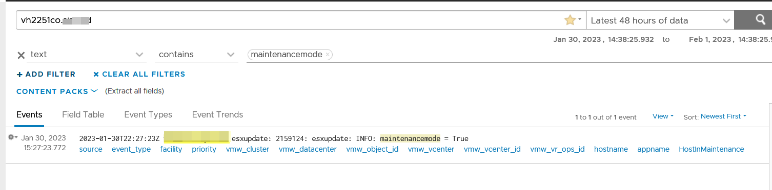 Loginsight: Disable alarms for esxi hosts that are in maintenance mode. | VMware Aria