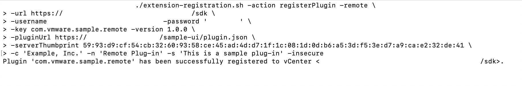 Sample plugin failing with "Host certificate thumbprint did not match ...