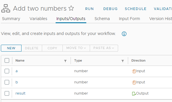 Deployed workflow output in service broker | VMware Aria