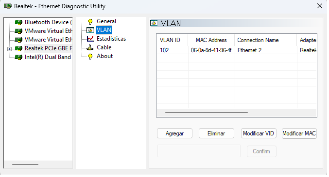 vlan with Realtek PCIe GbE Family Controller y Realtek - Ethernet ...