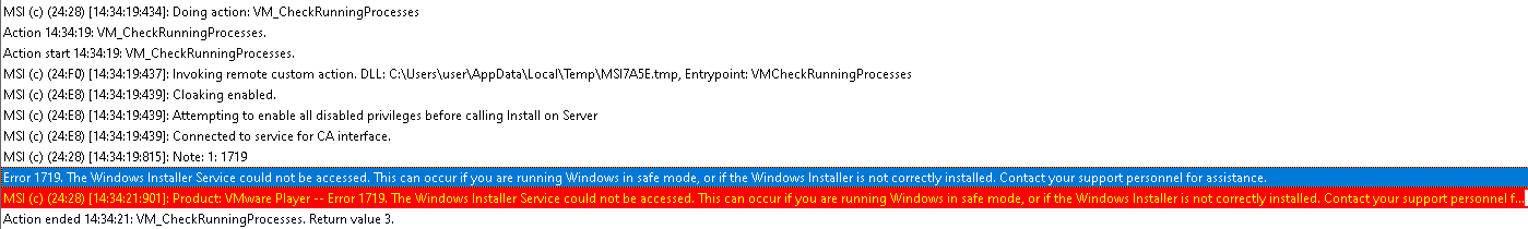Can't install VMWare Workstation 17.5 Player | VMware Workstation