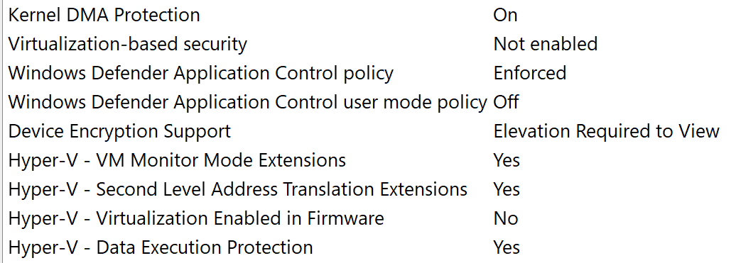 Installer detected the host has hyper-v or device/credential guard ...