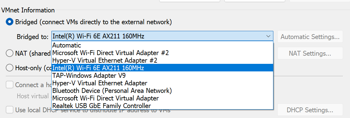 vmnet0 is missing VMware Workstation 17 Pro on Windows 11 Pro | VMware Workstation
