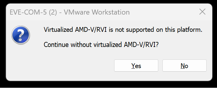 Unable to run EVE-NG in VMWare PRO 17.0.2 | VMware Workstation