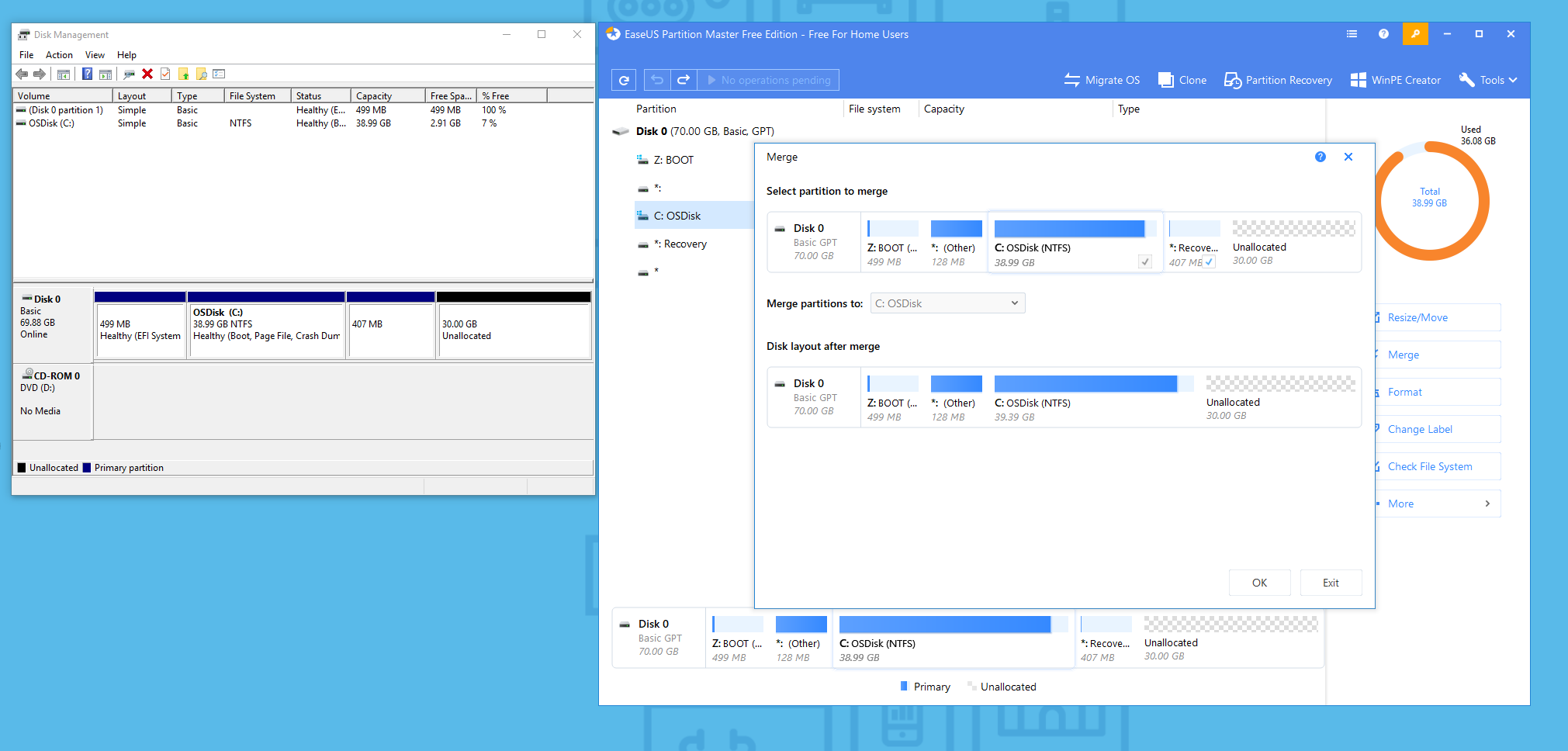 Cannot extend disk space | Fusion