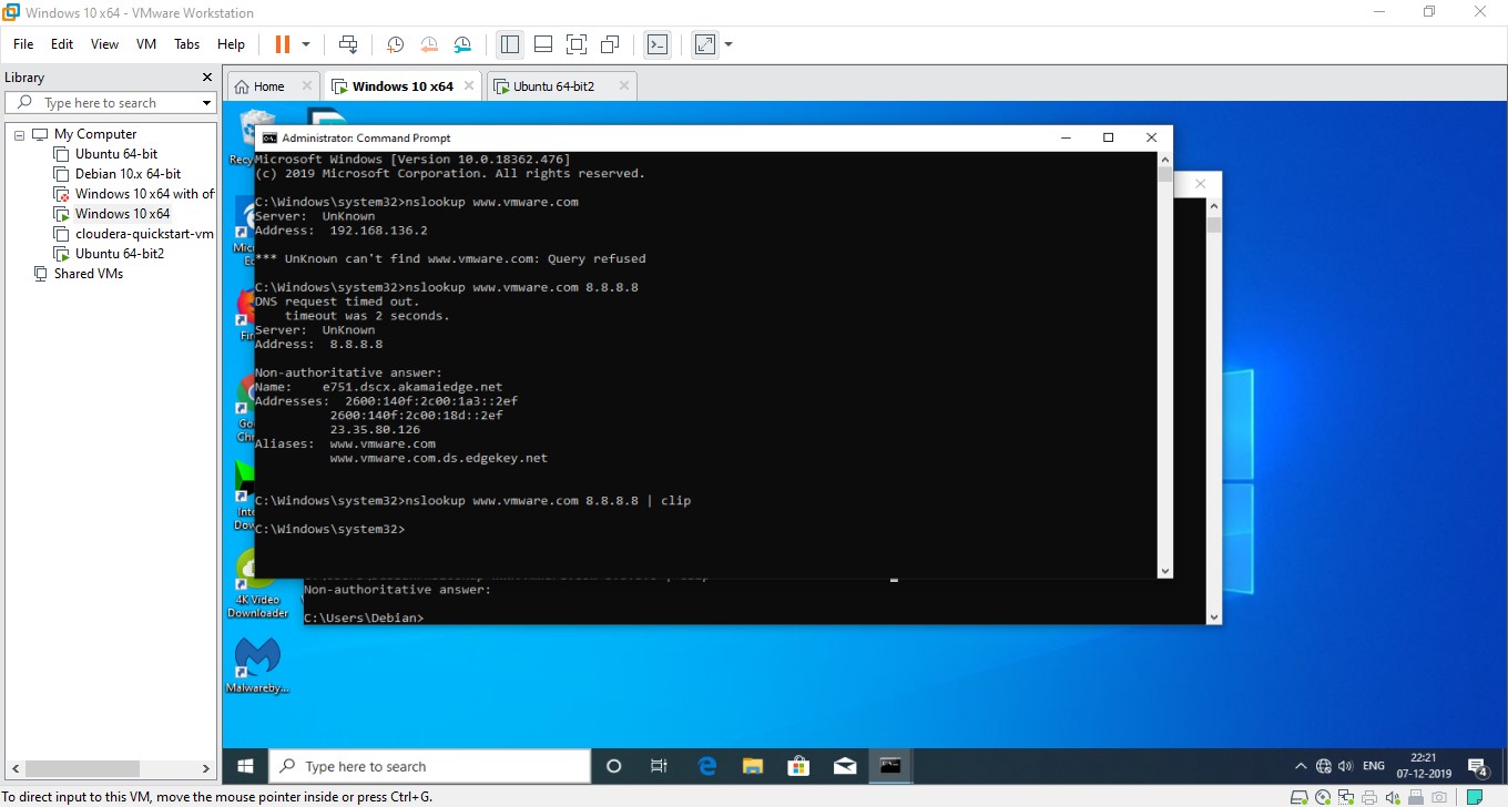 internet not working in virtual machines problem set 1 of experiments | VMware Workstation
