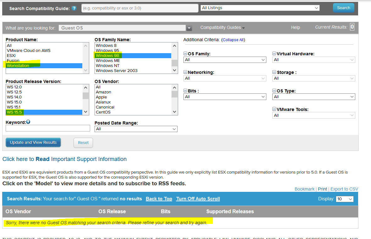 Windows 98 SE installation fails | VMware Workstation