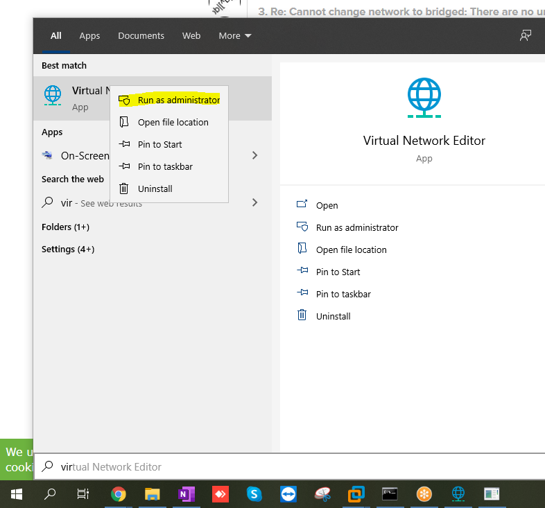 Cannot change network to bridged: There are no un-bridged host network adapters. | VMware ...