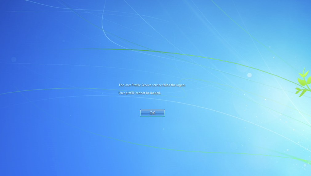 "Getting The User Profile Service failed the logon. User profile cannot be loaded." preventing ...