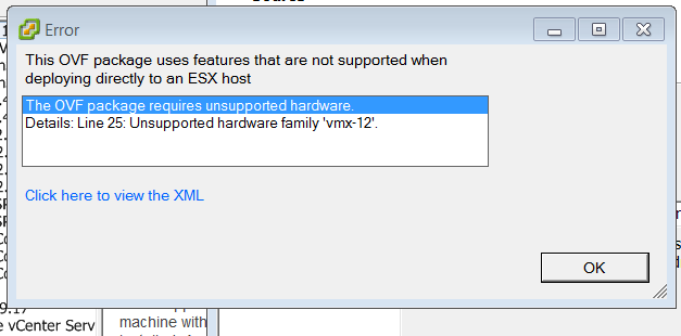 Converting Player 12 vmx to ova with OVF TOOL | VMware Workstation