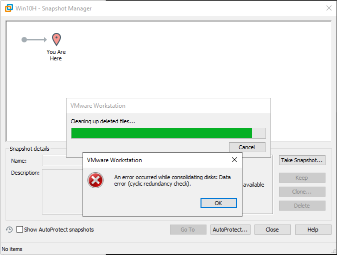 Expand disk Error: Cannot be performed on partial chains. Open the parent virtual disk | VMware ...