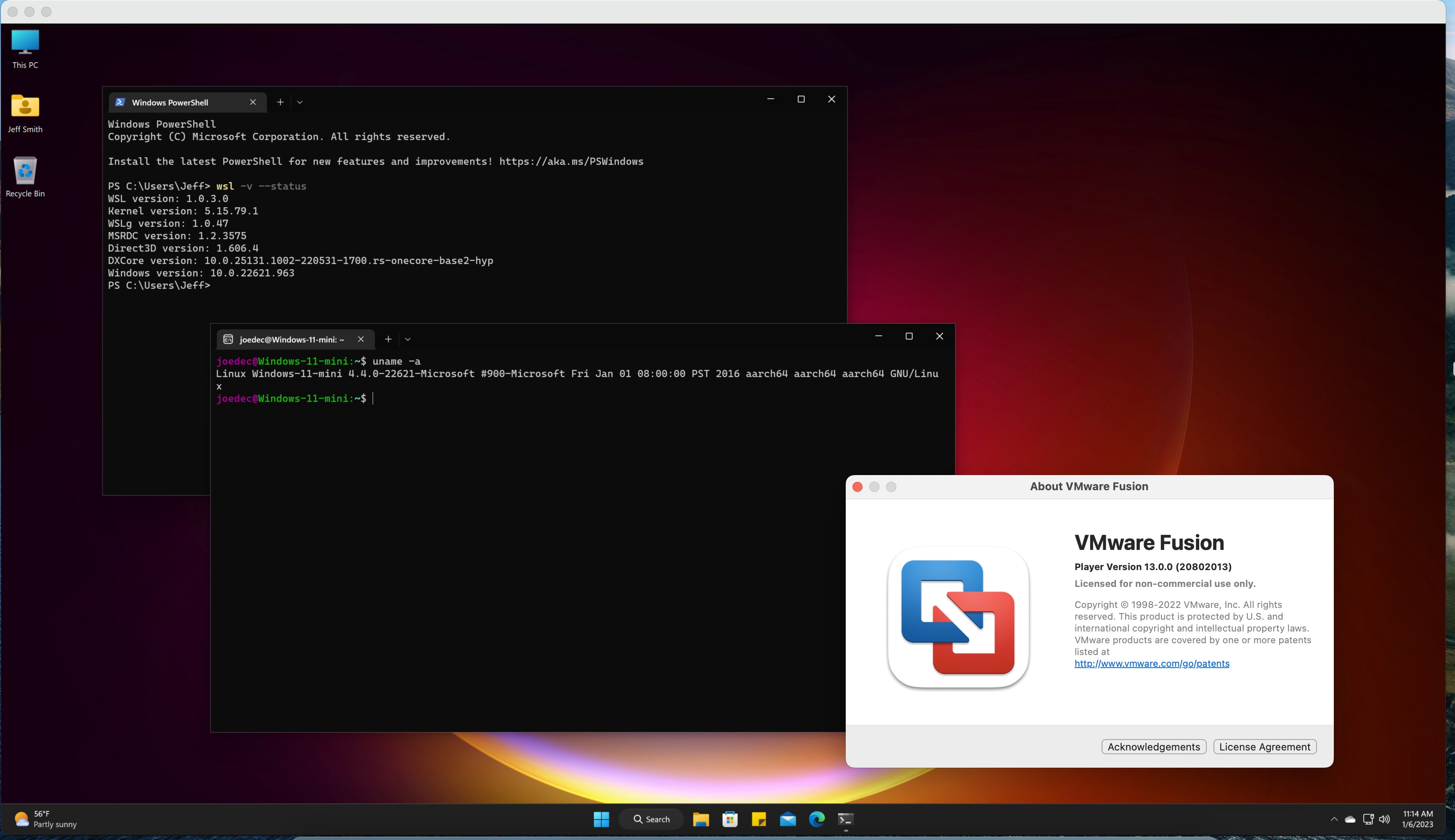 Can fusion 13 pro run wsl2 on a windows 11 pro host? | Fusion