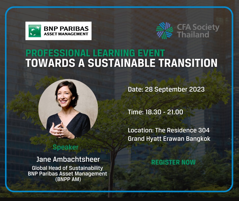 Professional learning event: Towards A Sustainable Transition - CFA Society Thailand
