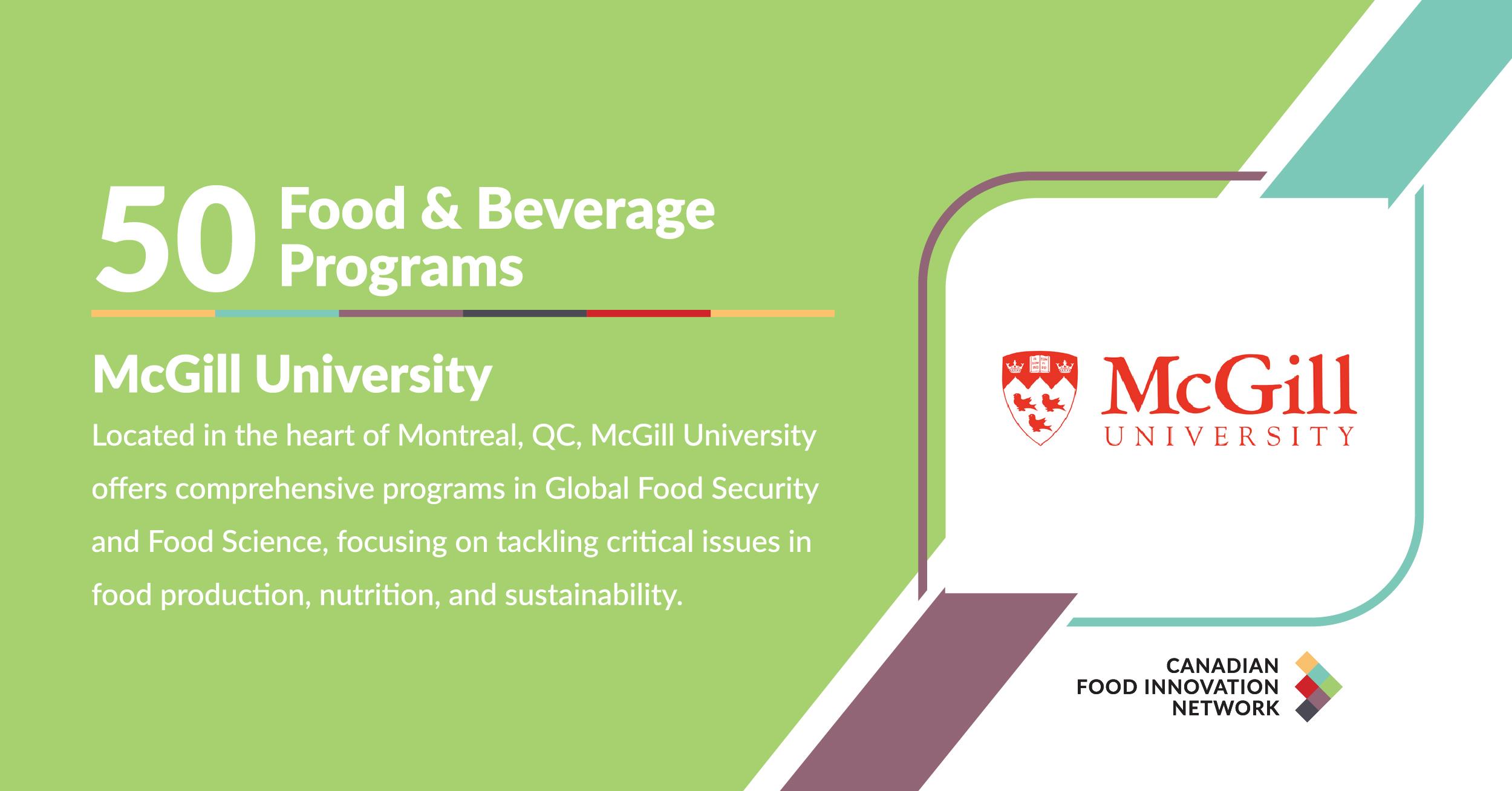 50 Food & Beverage Programs - McGill University