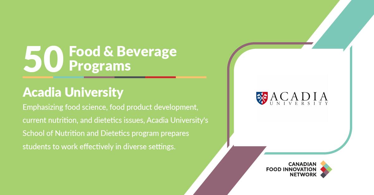 50 Food & Beverage Programs - Acadia University