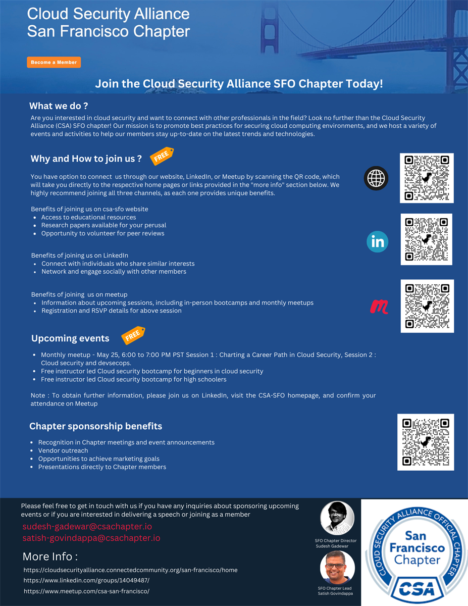 We created CSA-SFO flyer for RSA event | San Francisco Chapter