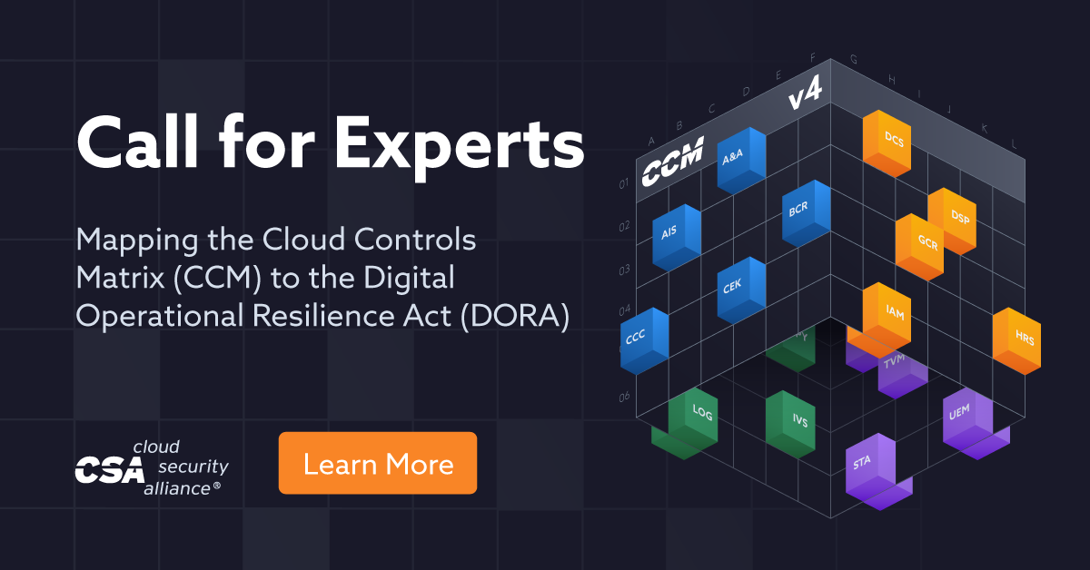 Call for Participation: Mapping the Cloud Controls Matrix (CCM) to the ...