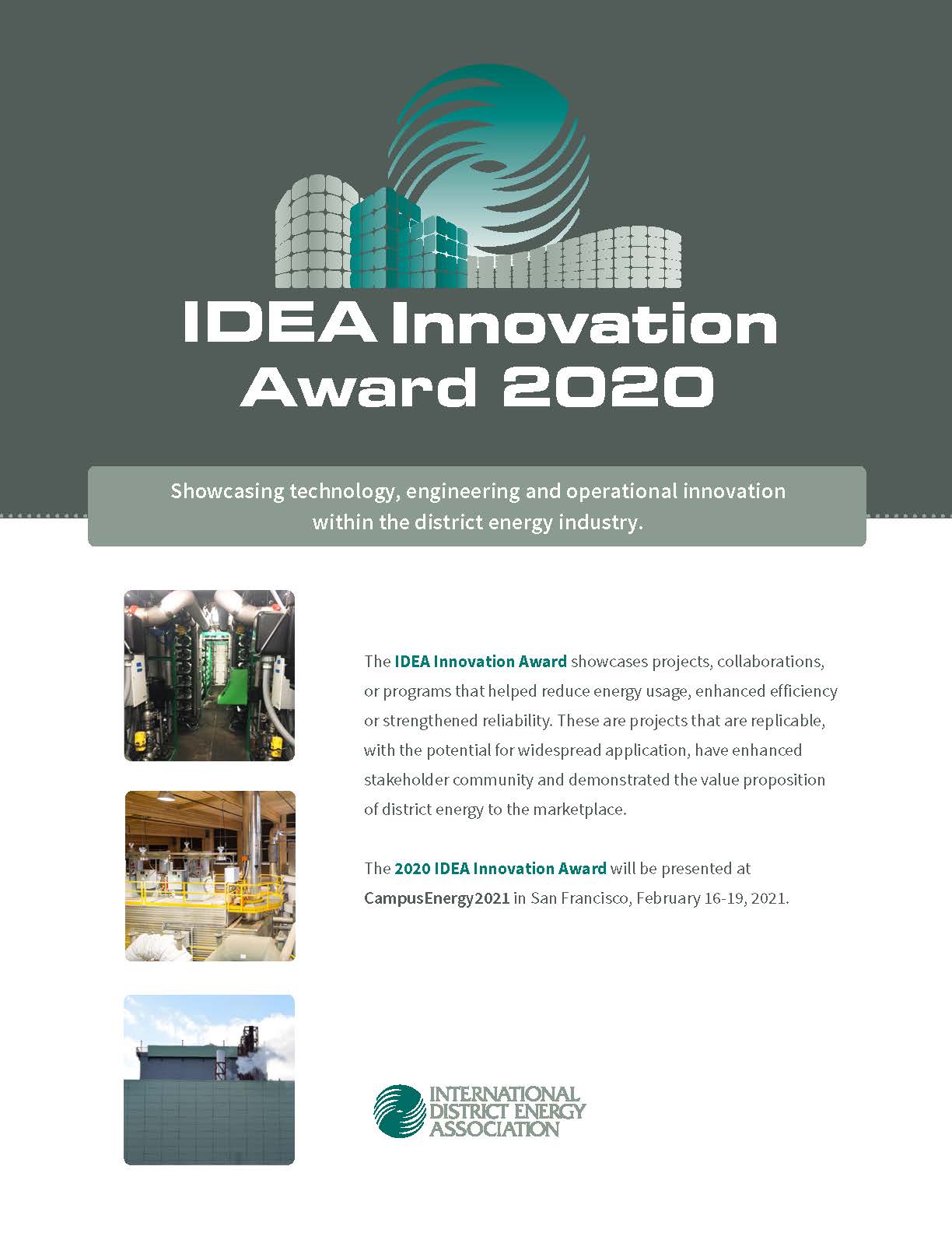 IDEA Innovation Award International District Energy Association IDEA Innovation Award International District Energy Association