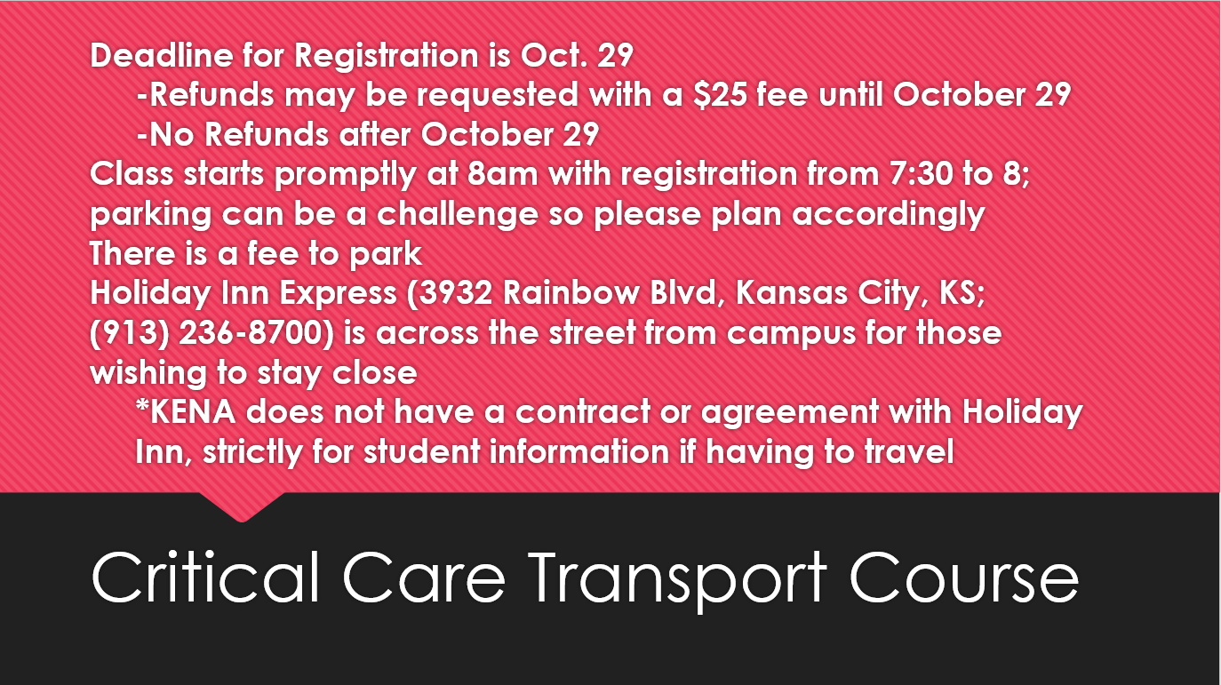 Critical Care Transport Course - Kansas State Council