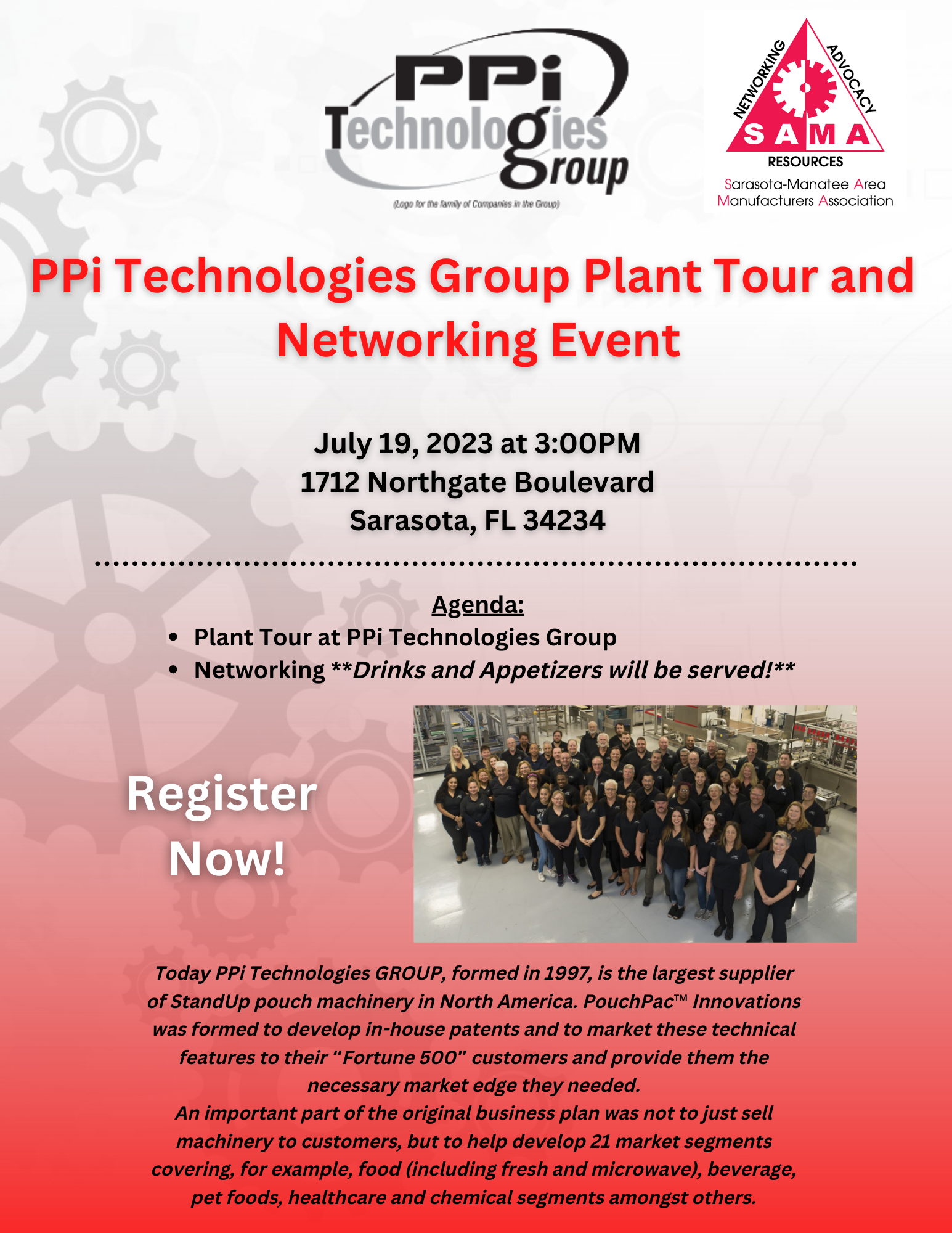 SAMA - PPi Technologies Group Plant Tour and Networking Event - SAMA