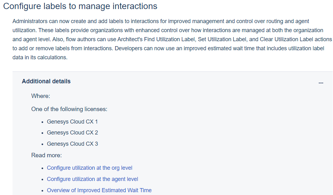 New Feature - Configure labels to manage interactions - EWT | Genesys Cloud - Main