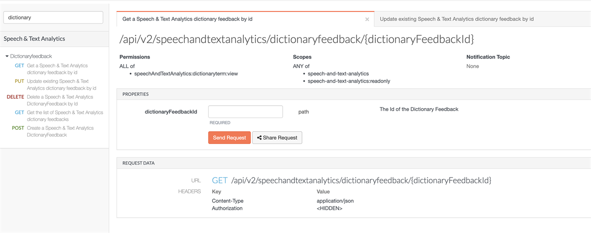 Backend dictionary | Genesys Cloud - Main