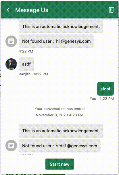 Messenger UI Improvement > Anchored Non-scrollable "Start new" button ...