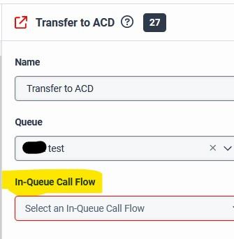 What is the difference between setting the "in-queue flow" in the Queues voice tab and in ...