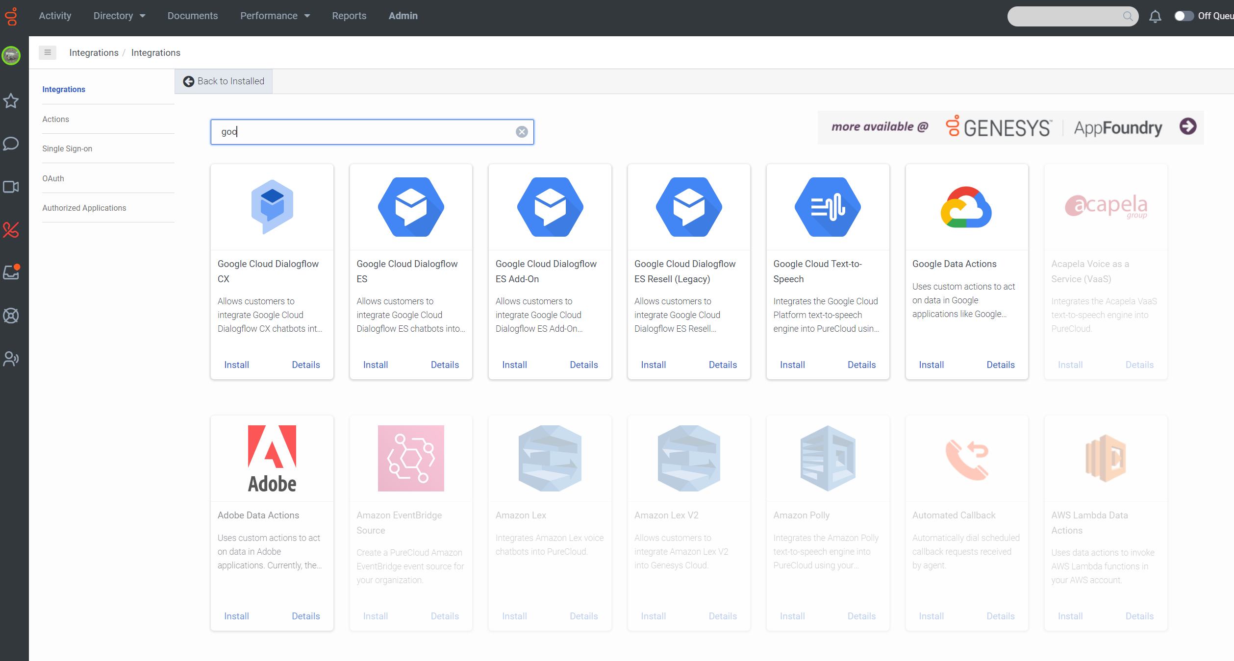Genesys Cloud STT Integration | Genesys Cloud - Main