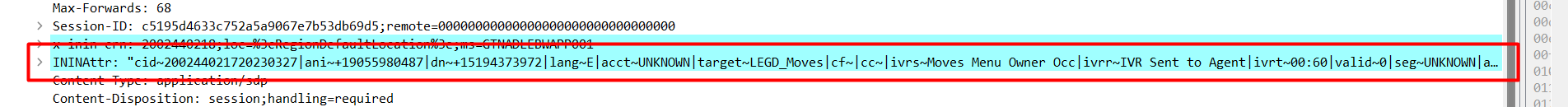 Extract SIP Header details from inbound call. | Genesys Cloud - Main