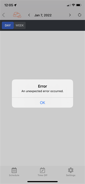 Genesys Tempo app - "An unexpected error occurred" on both iPhone and ...