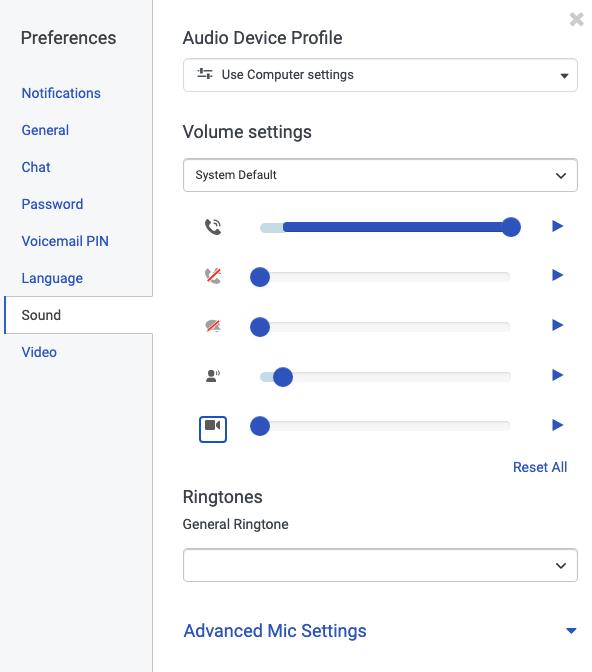 Planned update to Preferences -> Sound settings icons | Genesys Cloud ...