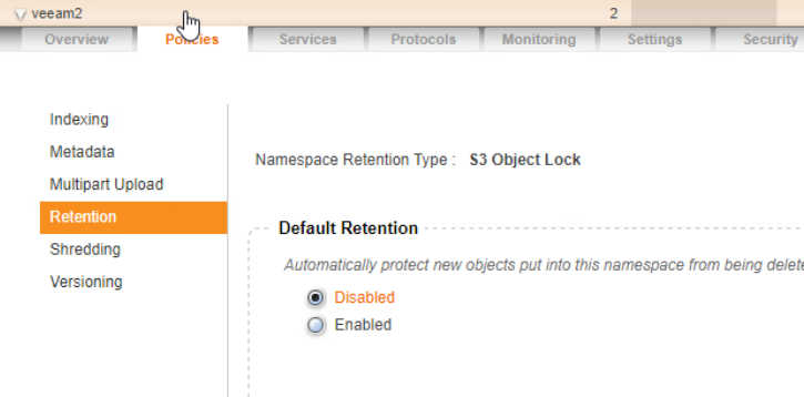 HCP S3 Object Lock with Veeam Error | Block Storage