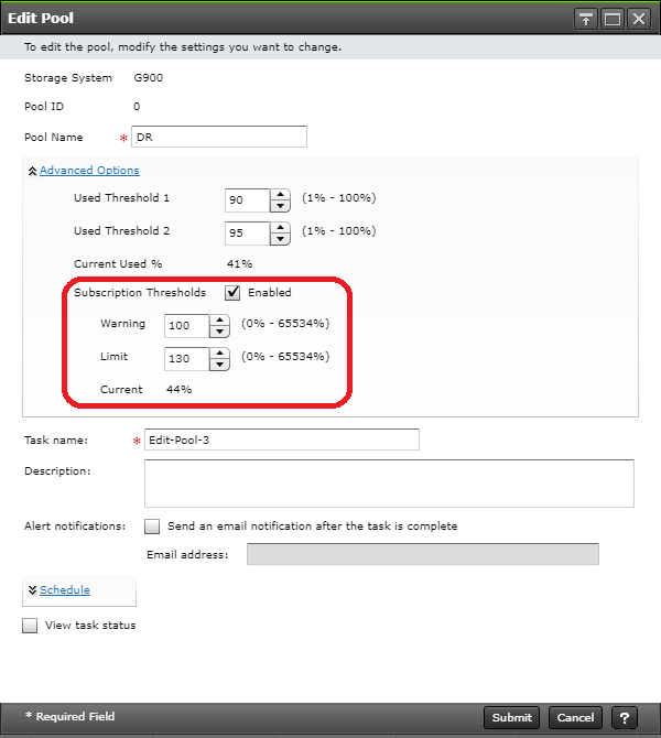 Management of subscription rate on G130,G350,G700,G900 ? | Flash Storage