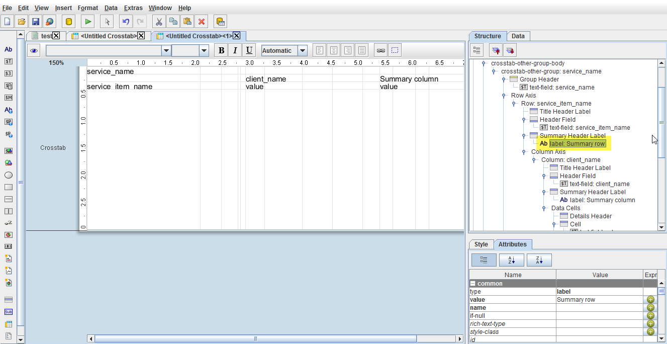 Crosstab: is row summary possible? | Pentaho