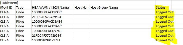 How to export out logged wwns list from storage navigator? | Block Storage